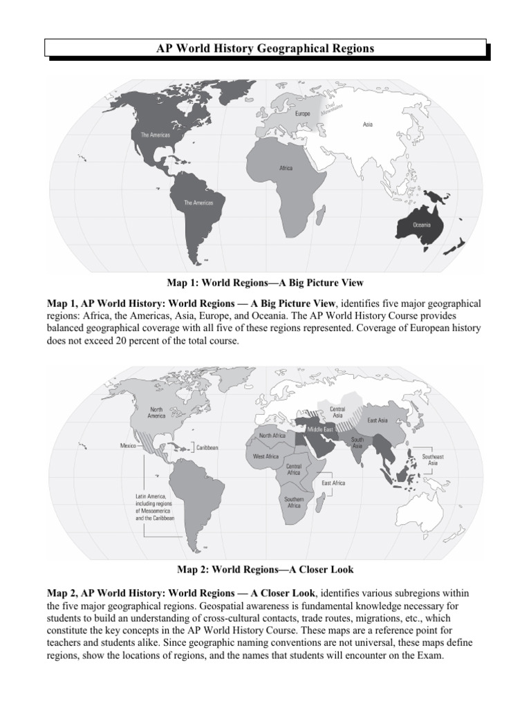 APWH Geographical Regions | PDF