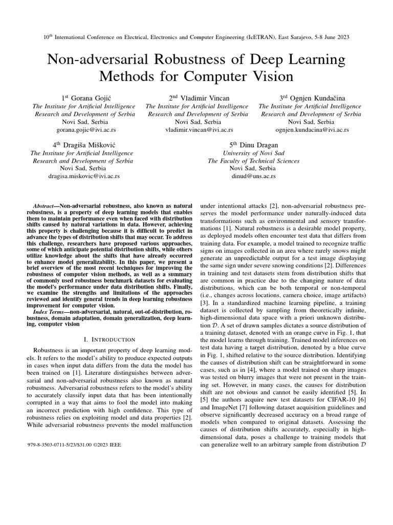 Non-Adversarial Robustness in Deep Learning | PDF | Deep Learning | Artificial Neural Network