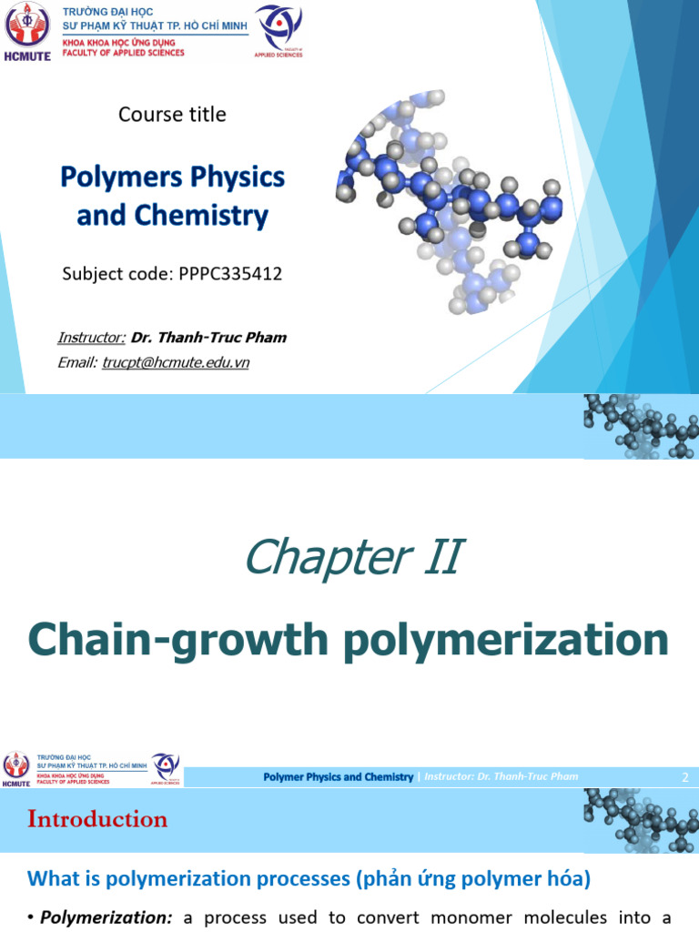 Chapter 2 - Chain Growth Polymerization (Student) | PDF | Copolymer | Polymerization