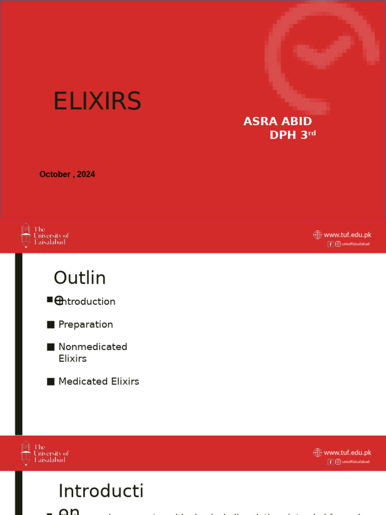Elixirs | PDF | Glycerol | Syrup