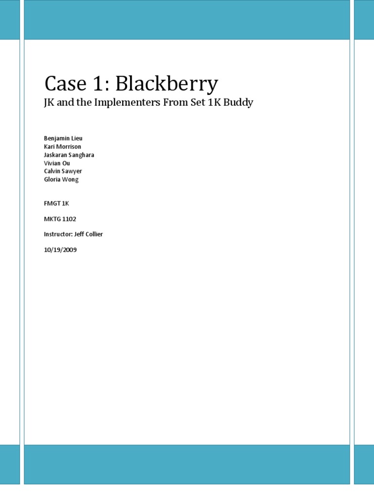 Blackberry Market Strategy Analysis | PDF | Black Berry Limited ...