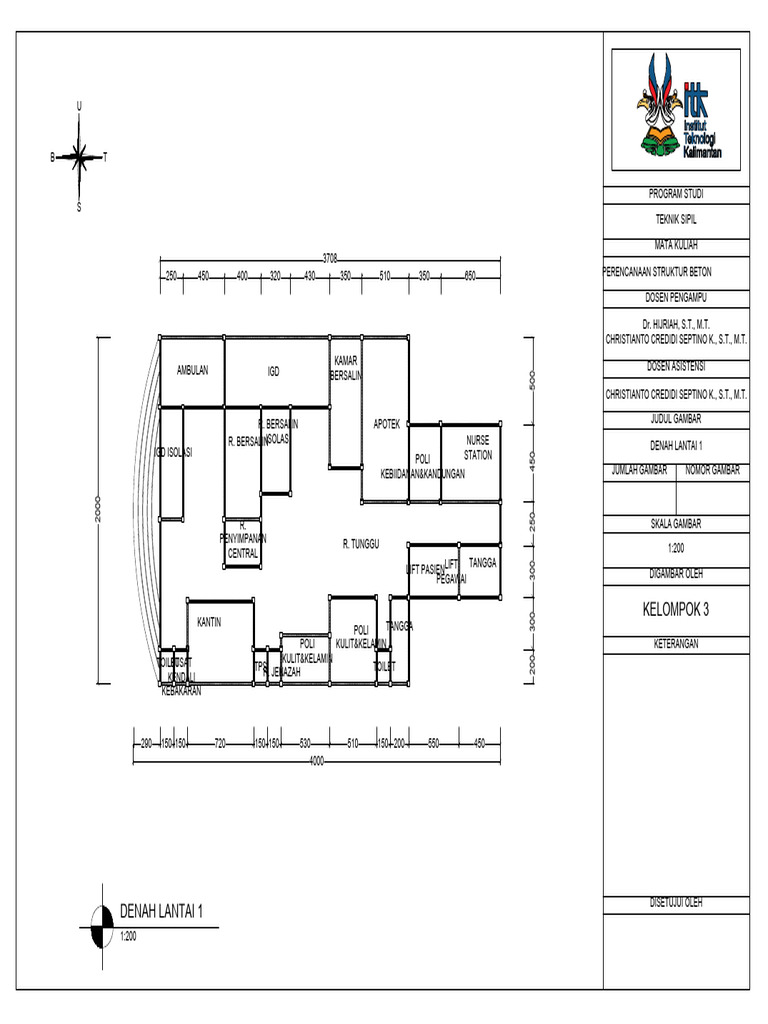 Denah Lantai 1-Asis 1 | PDF