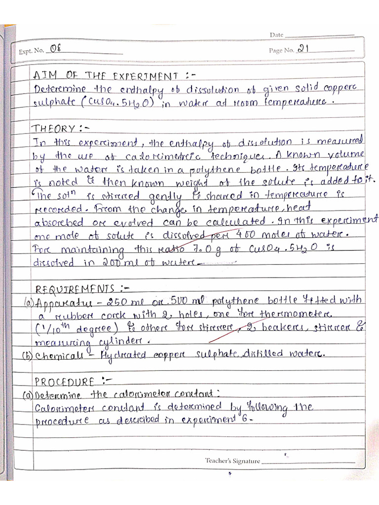 Chem Experiment 08 | PDF