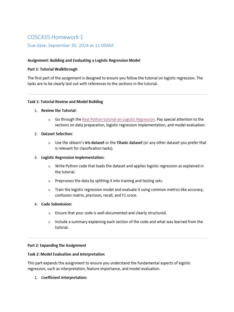 hw1-1 | PDF | Receiver Operating Characteristic | Logistic Regression