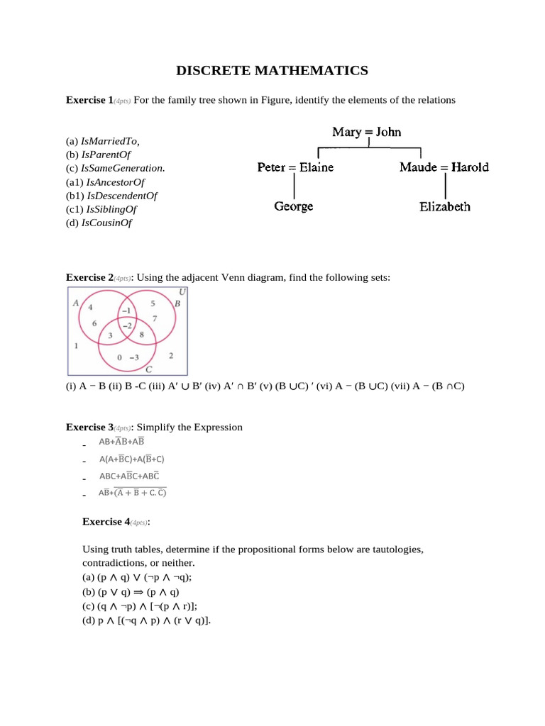 DISCRETE MATHEMATICS Exo | PDF