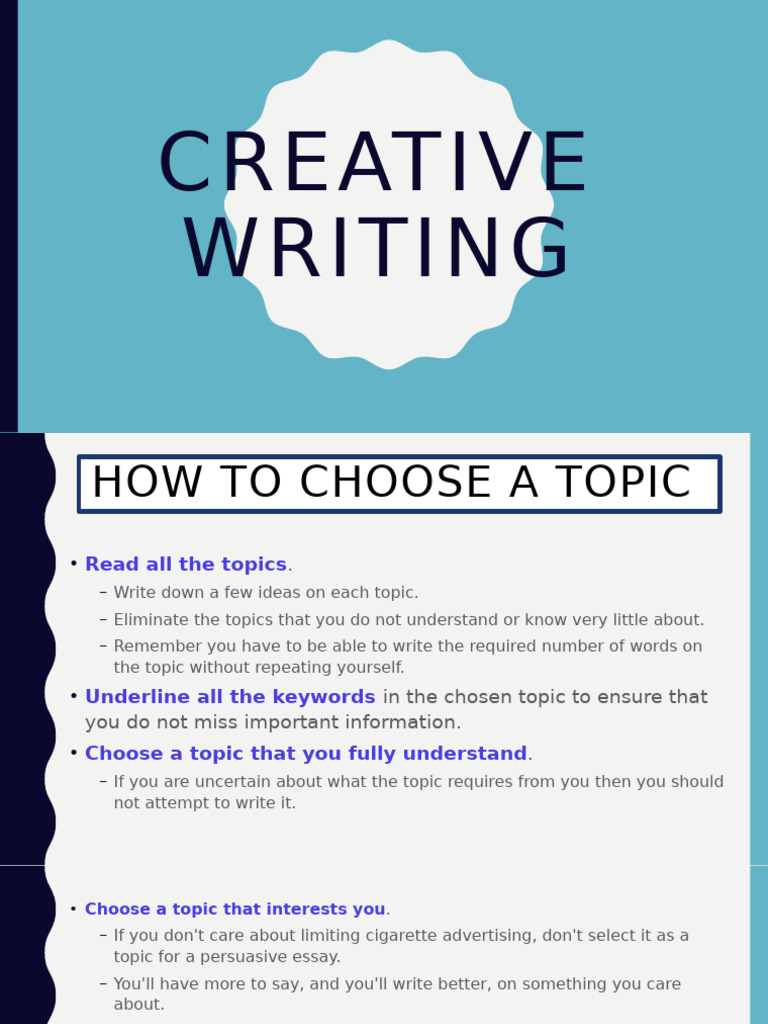 Creative Writing Formats | PDF | Essays | Linguistics