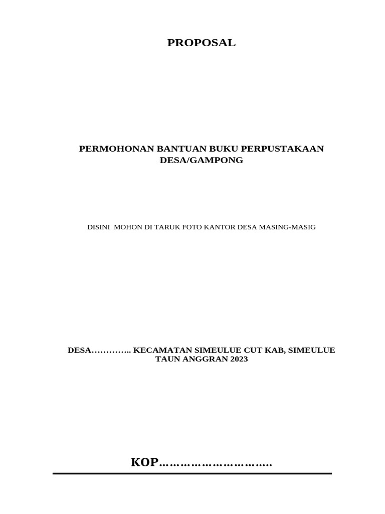 Proposal Buku | PDF