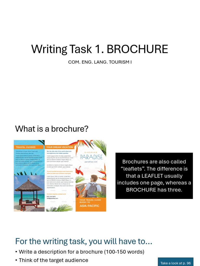 WRITING TASK 1 - Brochure | PDF