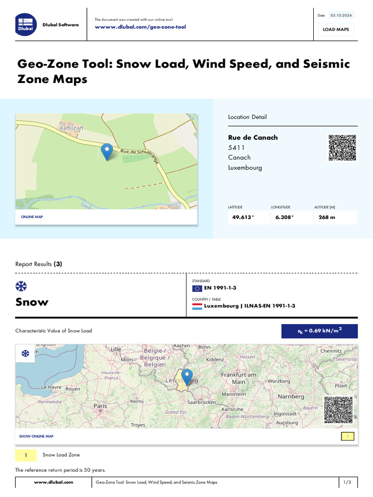 Dlubal Geo-Zone Tool - Rue de Canach - Canach - 5411 | PDF | Map