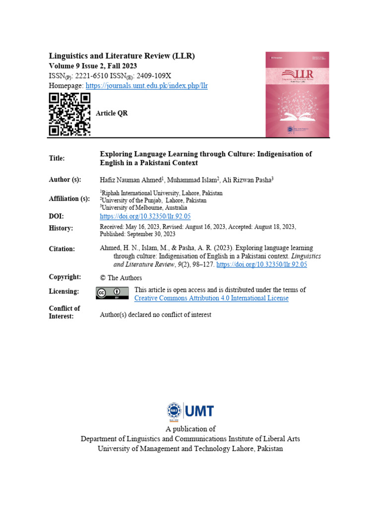 Exploring Language Learning Through Culture Indige | PDF | English Language | Language Education