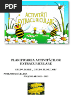 Planificarea Activitatilor Extracurriculare 20232024 | PDF