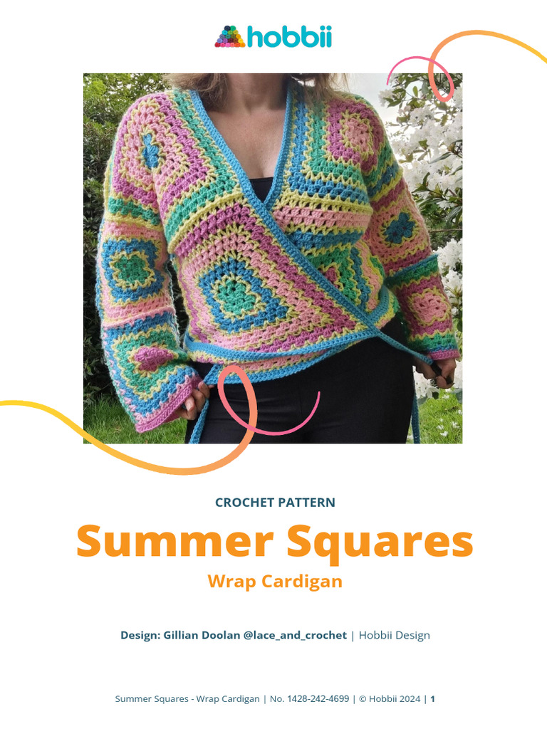 Summer Squares Wrap Cardigan Us | PDF | Crochet | Crafts