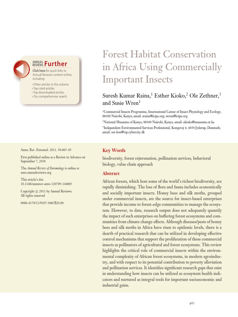 Forest Habitat Conservation in Africa Using Commercially Important ...