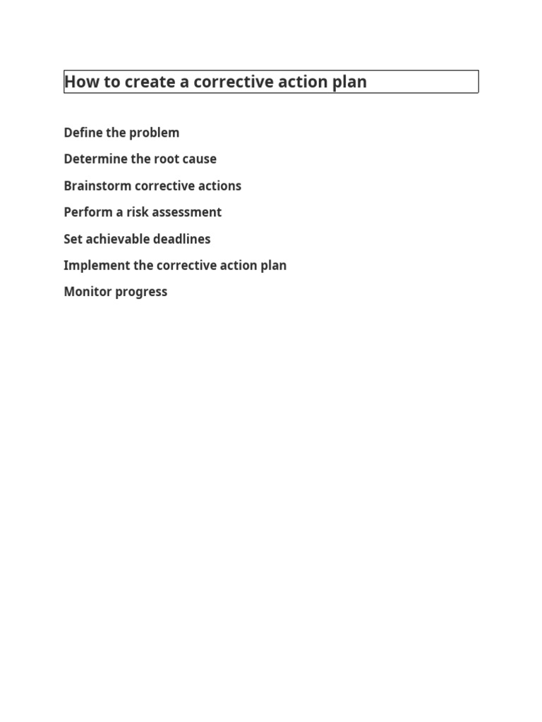 How To Create An Action Plan | PDF