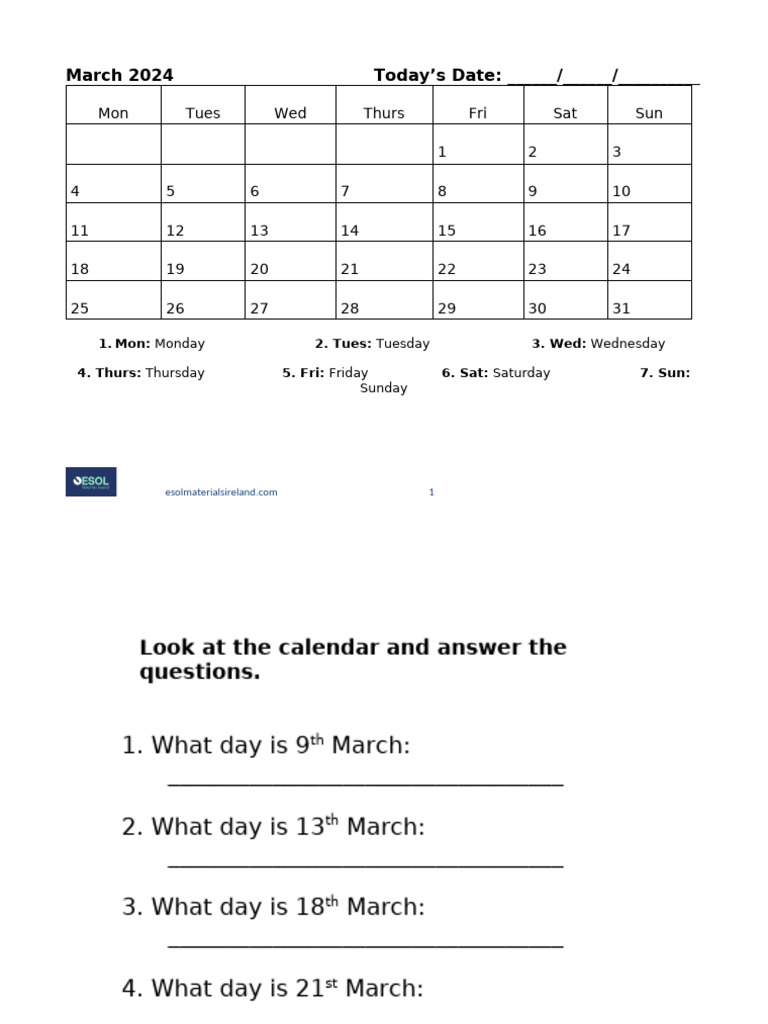 A 2 Calendar Days Dates | PDF