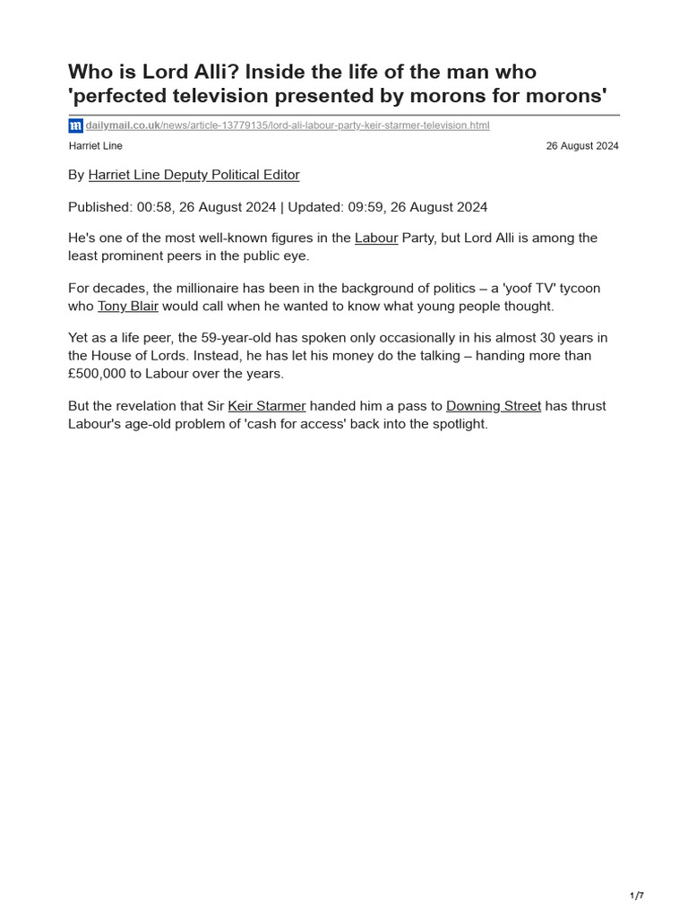 Dailymail - Co.uk-Who Is Lord Alli Inside The Life of The Man Who ...