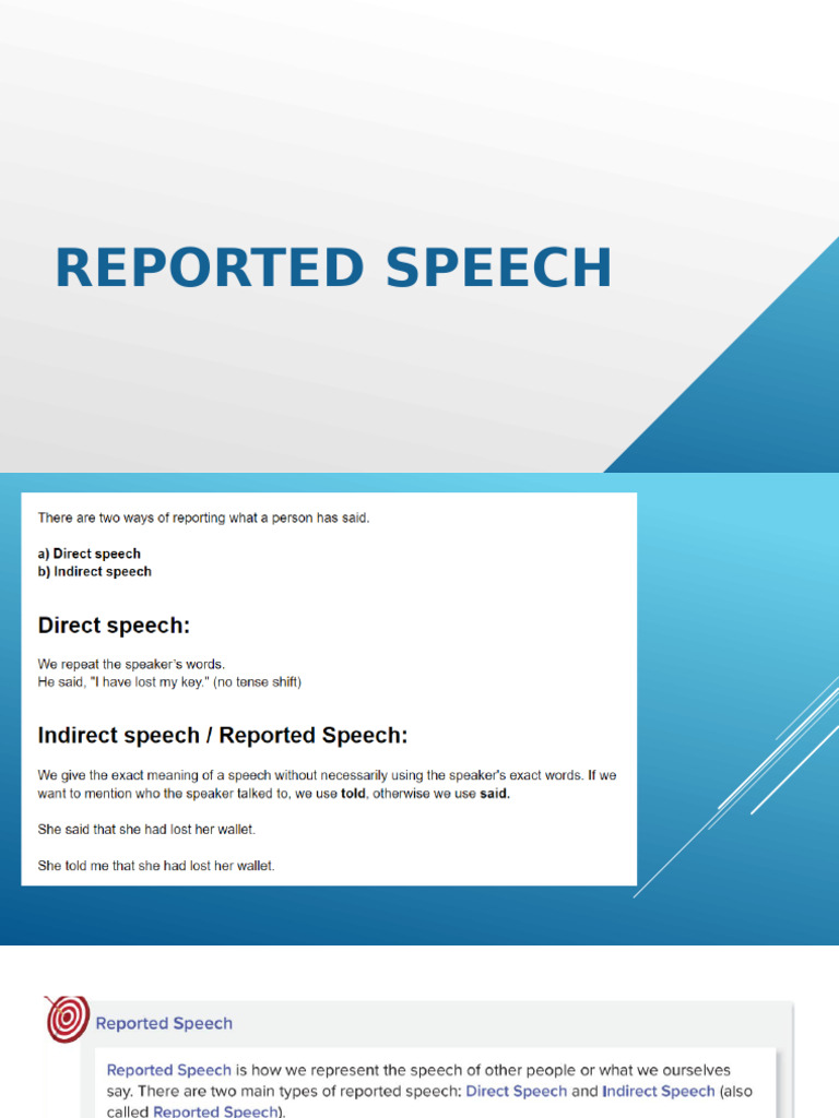 Reported Speech | PDF