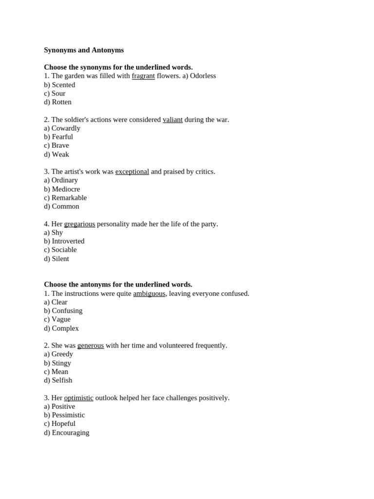 Online Quiz - Sample Questions | PDF