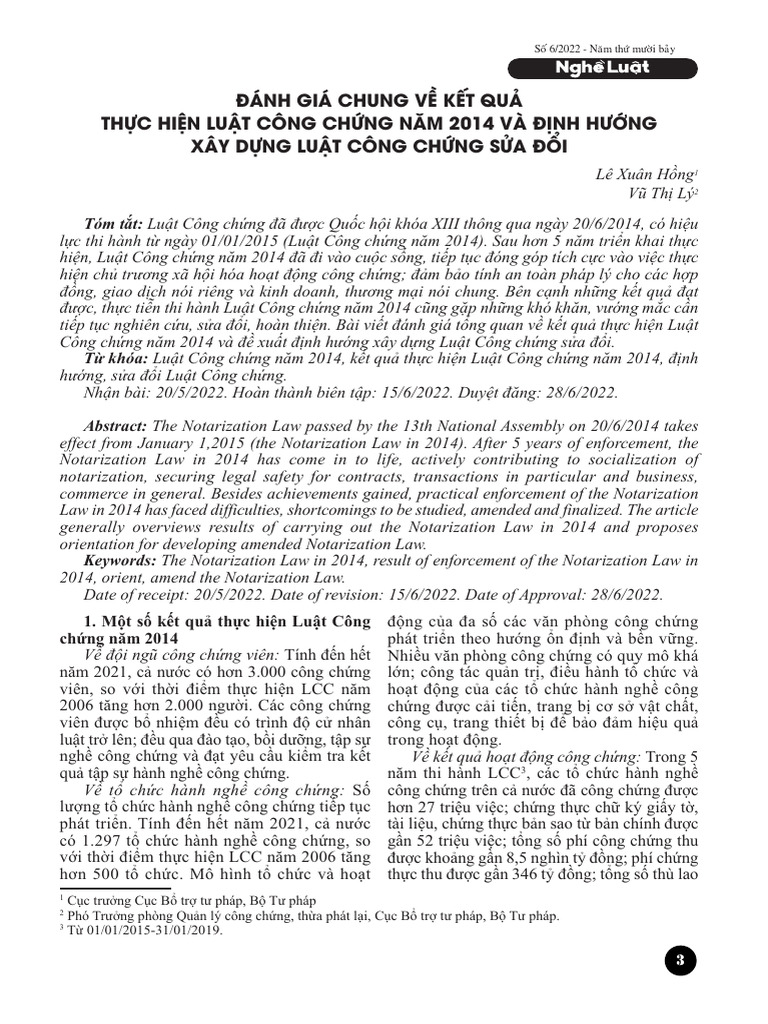 Tap chi Nghe luat so 06 2022 | PDF