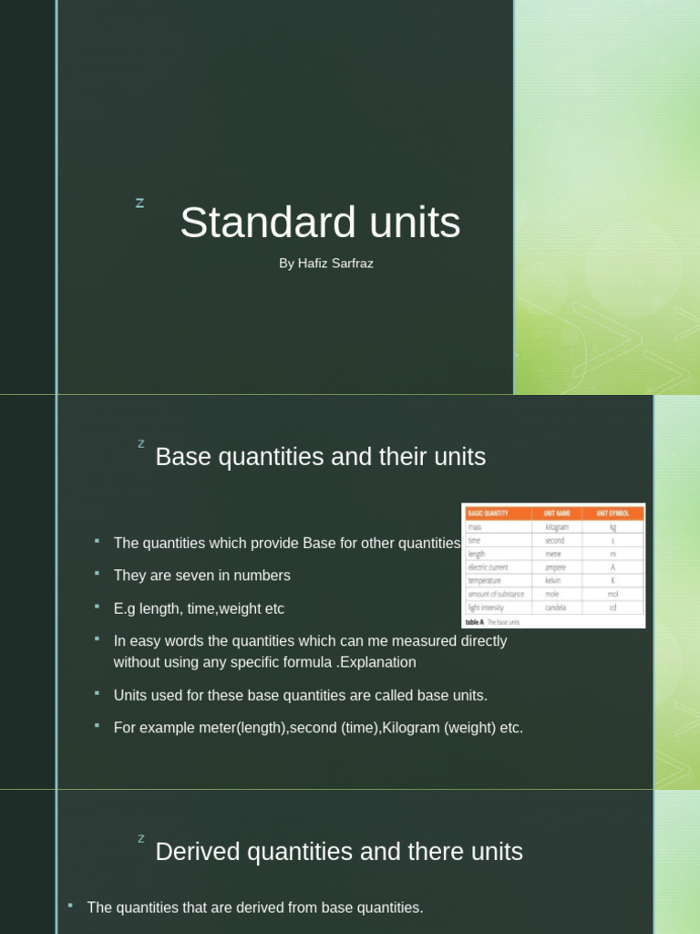 Standard Units: by Hafiz Sarfraz | PDF | Kilogram | International ...