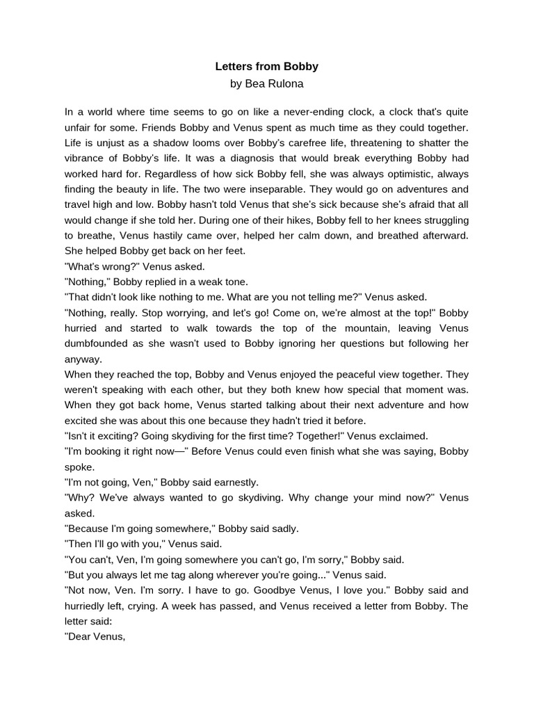 Letters From Bobby | PDF