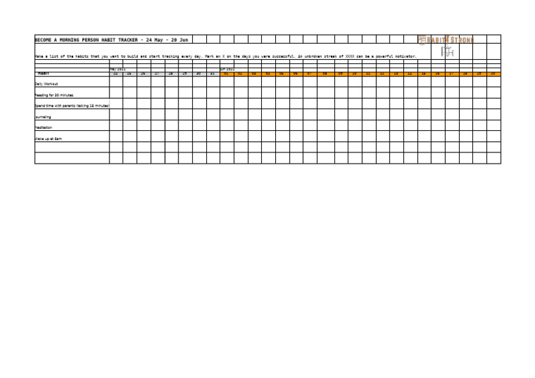 HabitStrong BMP Habit Tracker | PDF