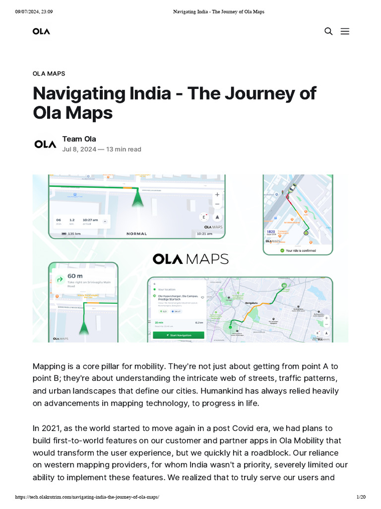 Navigating India - The Journey of Ola Maps | PDF | Routing | Artificial ...