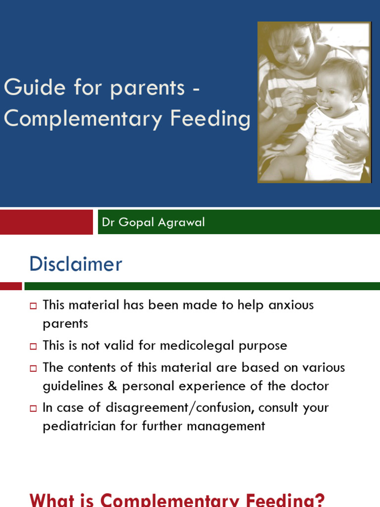 Complementary Feeding (For Parents) - 240926 - 230011 | PDF | Foods | Drink