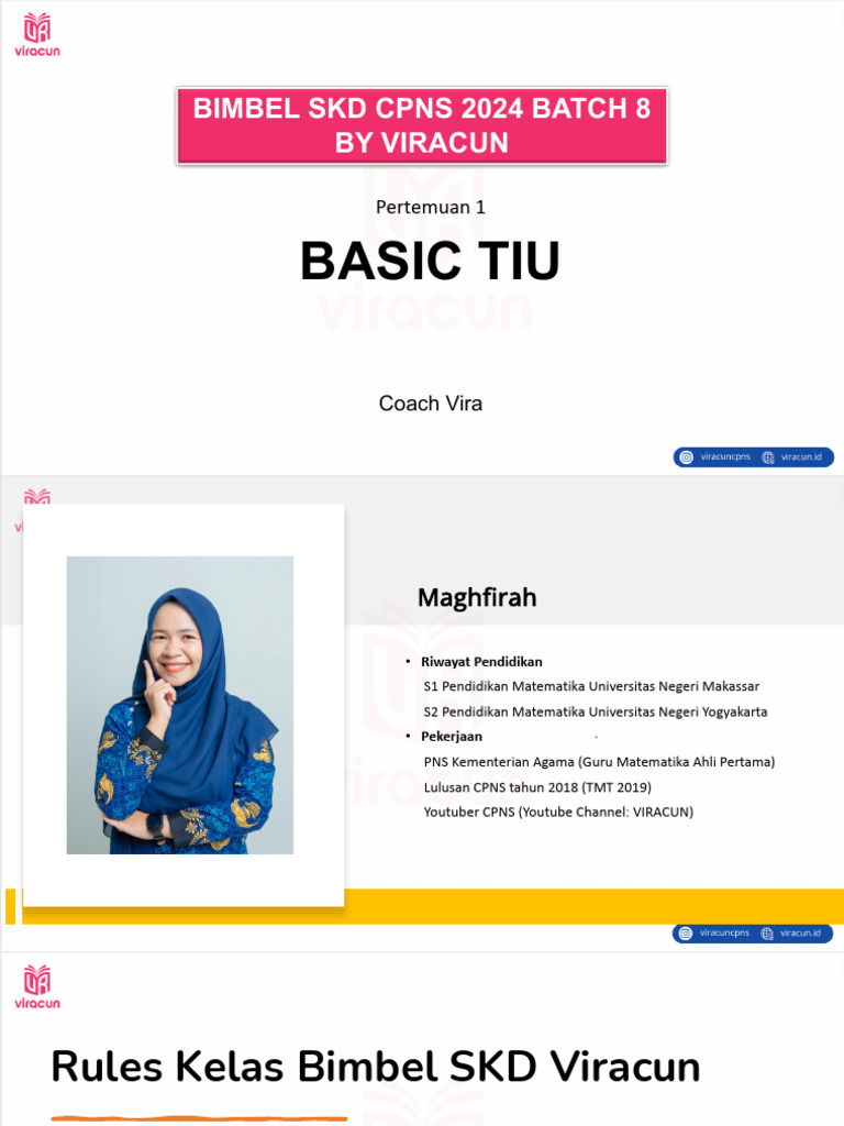 PPT Basic TIU - Viracun Batch 8 (Coretan) | PDF