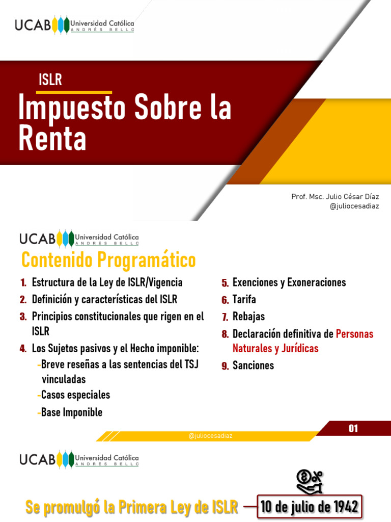 Tema Islr Ucab | PDF | Impuestos | Pensión