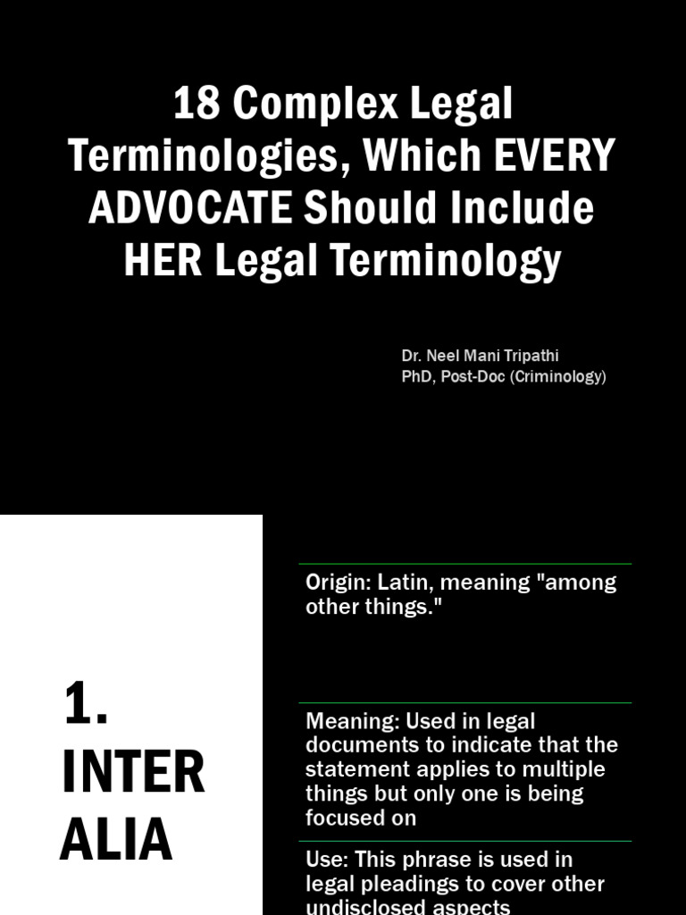 18 Complex Legal Terminologies | PDF | Legal Concepts | Civil Law (Common Law)