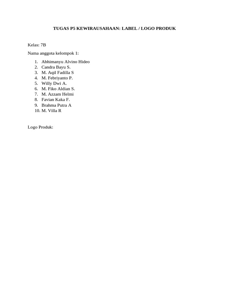 Contoh Format Tugas Logo | PDF
