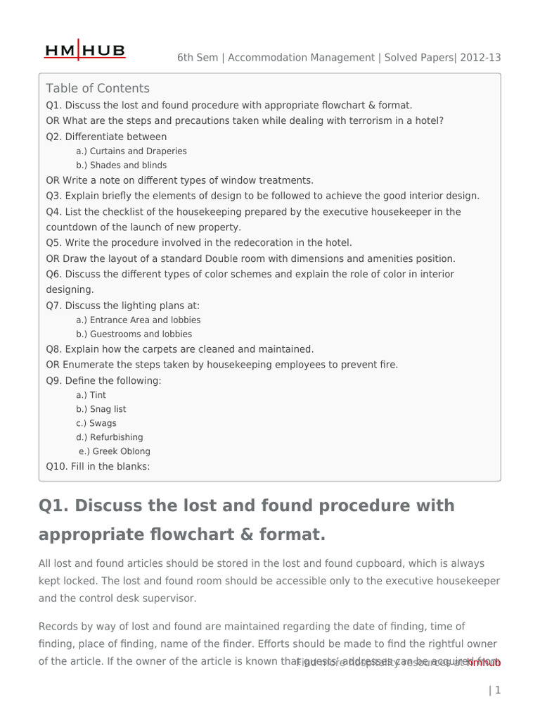 6th Sem _ Accommodation Management _ Solved Papers_ 2012-13 | PDF ... 6th Sem _ Accommodation Management _ Solved Papers_ 2012-13 | PDF ...