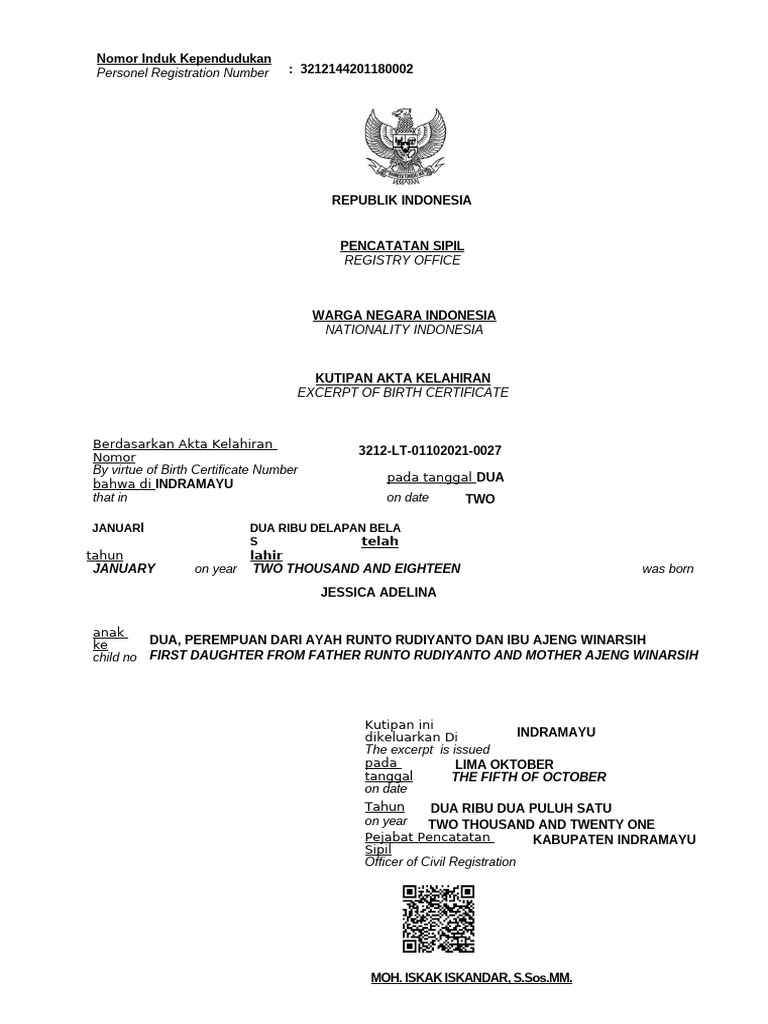 AKTE KELAHIRAN KOSONG | PDF