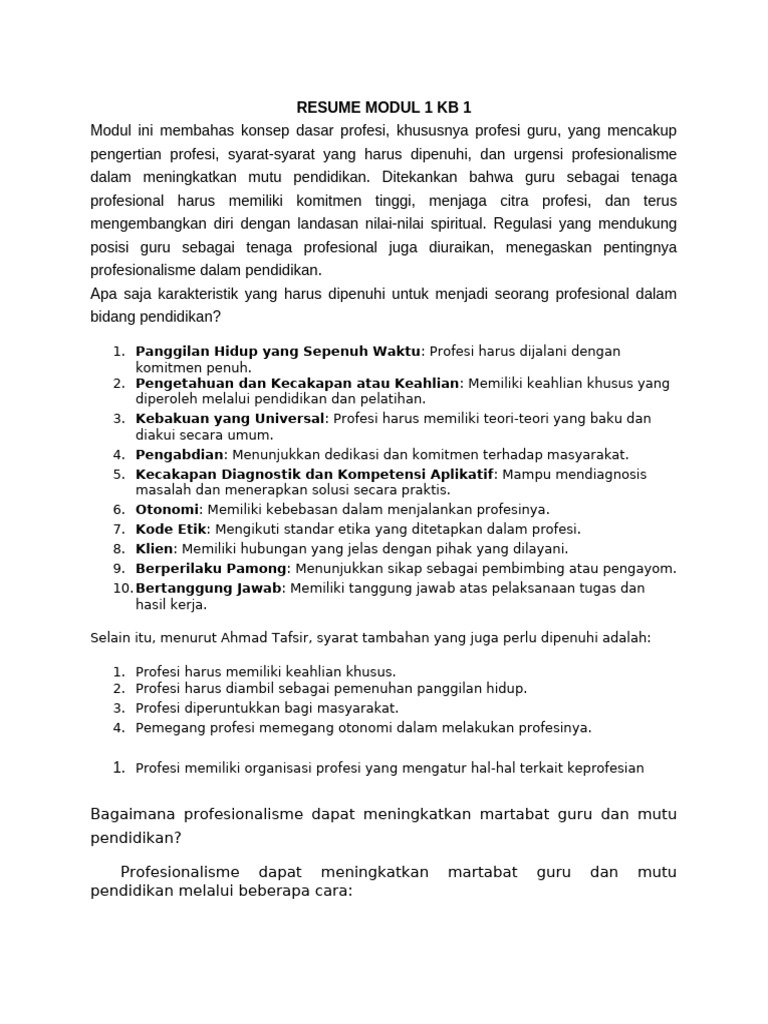 Resume Modul 1 KB 1 | PDF
