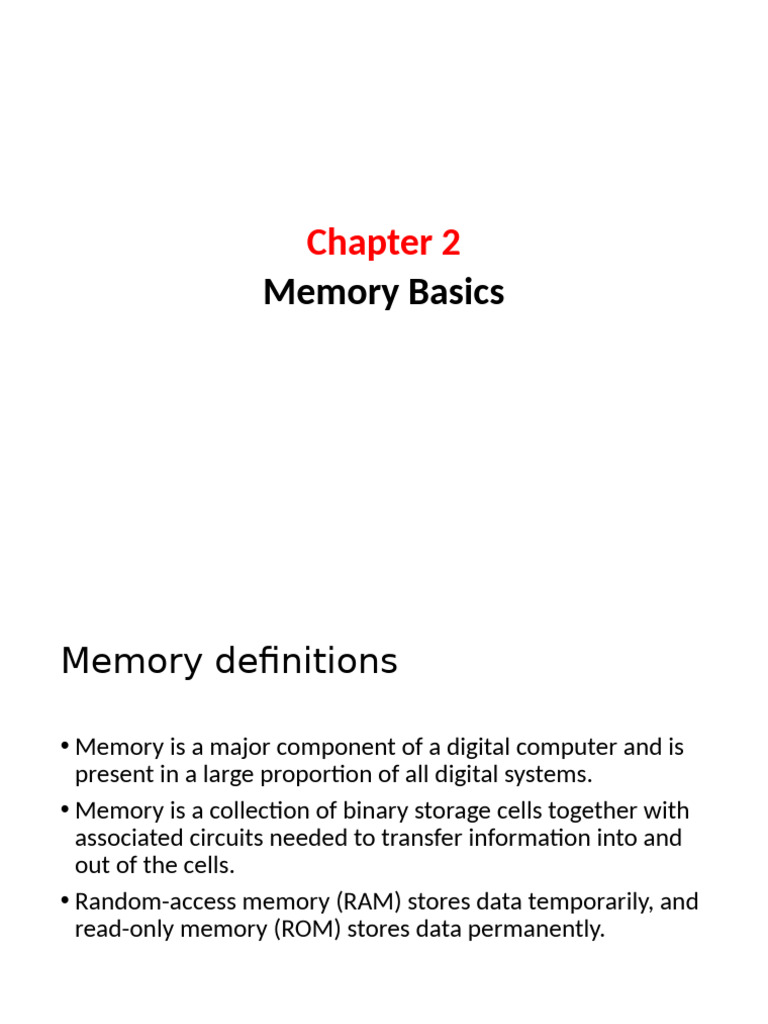 Lec 2 | PDF | Random Access Memory | Computer Memory Lec 2 | PDF | Random Access Memory | Computer Memory
