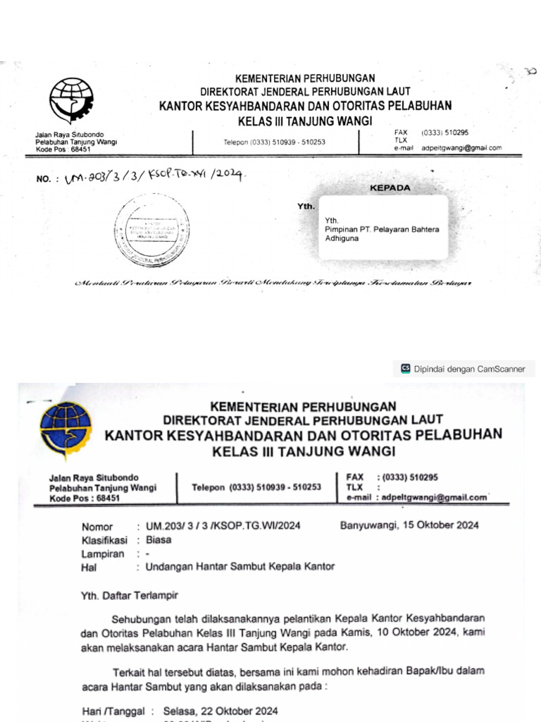 Undangan Pt. Pelayaran Bahtera Adhiguna | PDF