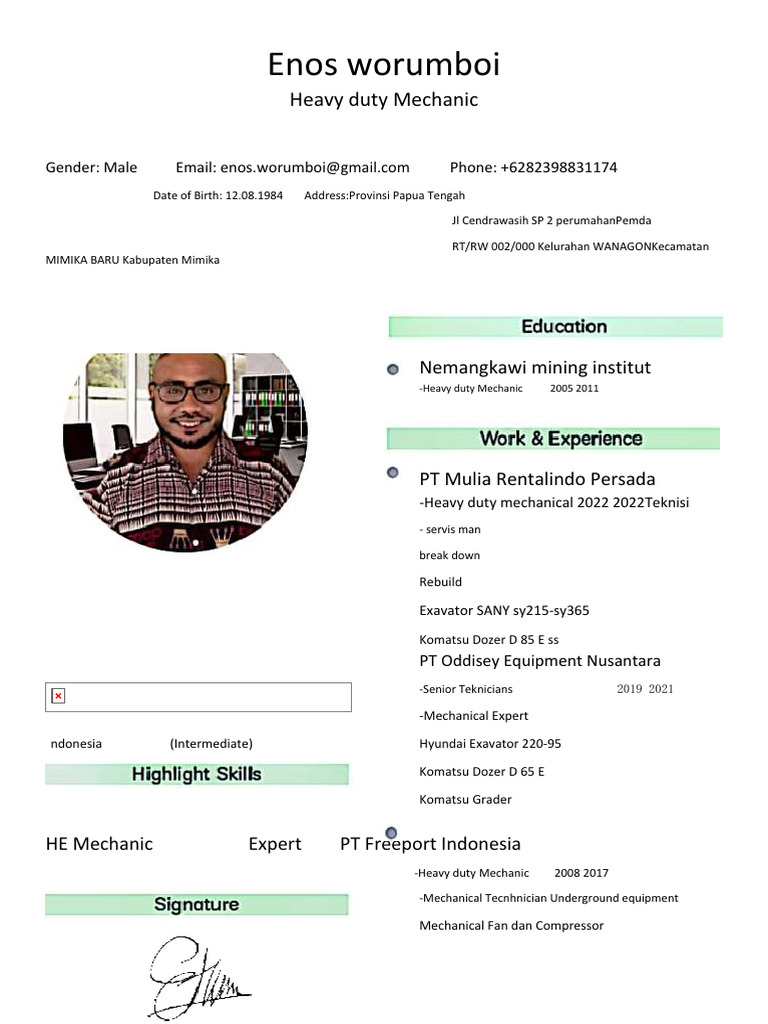 Curriculum Vitae - Enos Worumboi 2023 | PDF