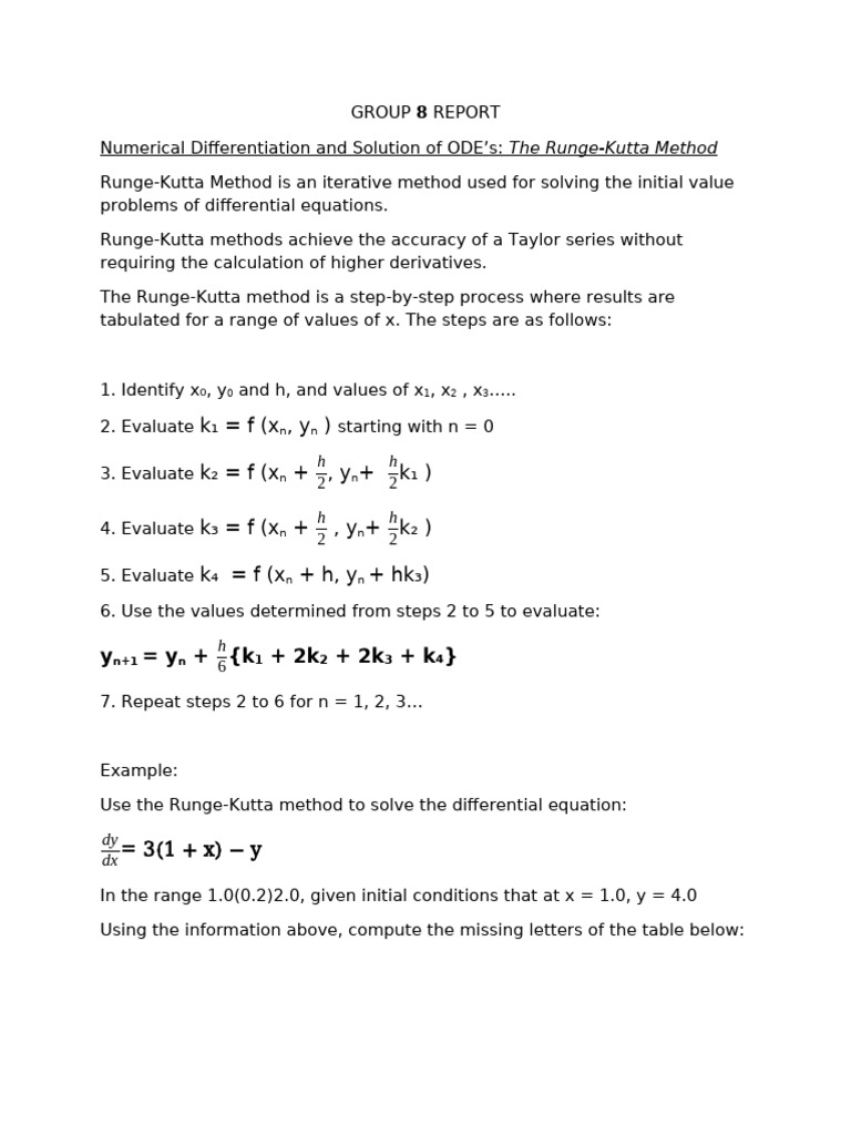 GROUP 8 REPORT | PDF | Equations | Mathematical Concepts