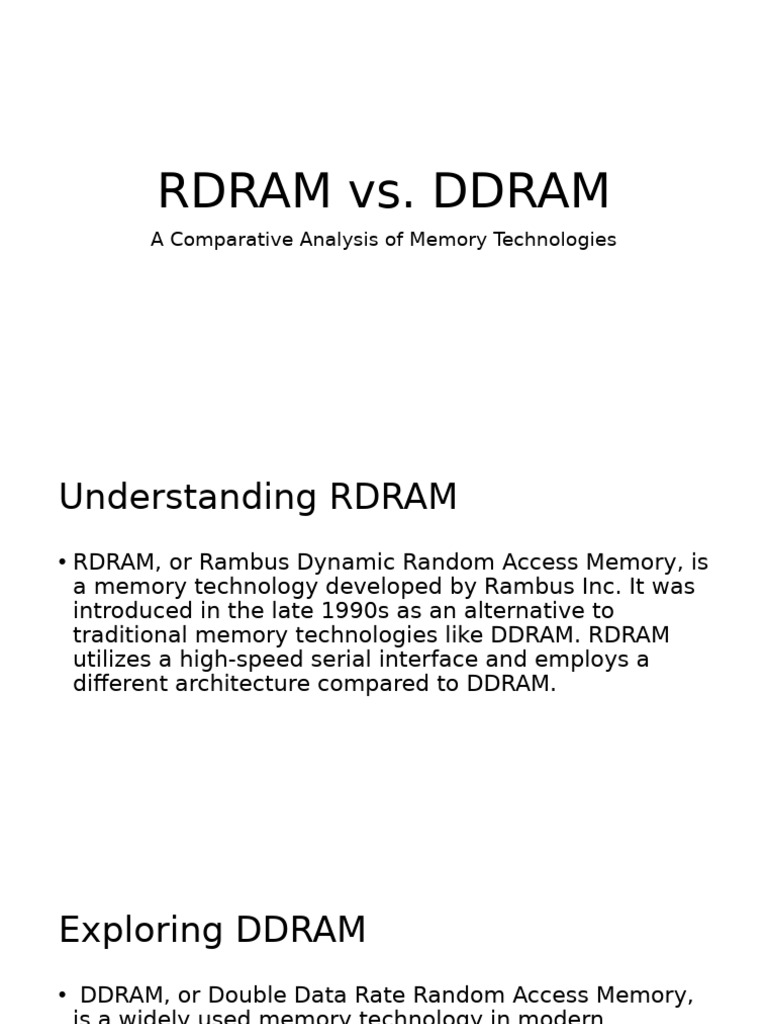 RDRAM vs. DDRAM | PDF
