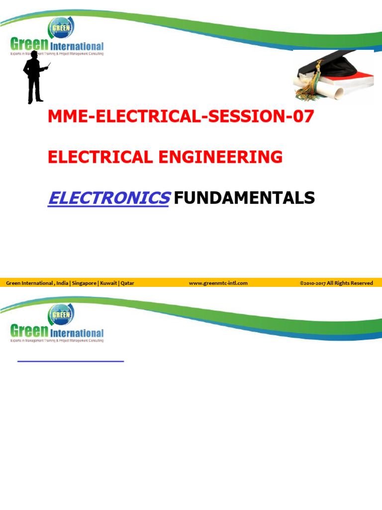 MME-Electrical-Session-8 Electronic Fundamentals Updated | PDF | P–N Junction | Bipolar Junction ...