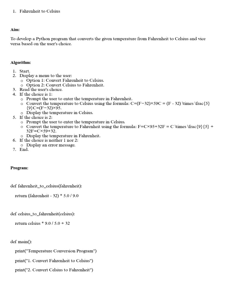 Python Lab - Bcomca - Docx - 20240716 - 164225 - 0000 | PDF | Area | Fahrenheit