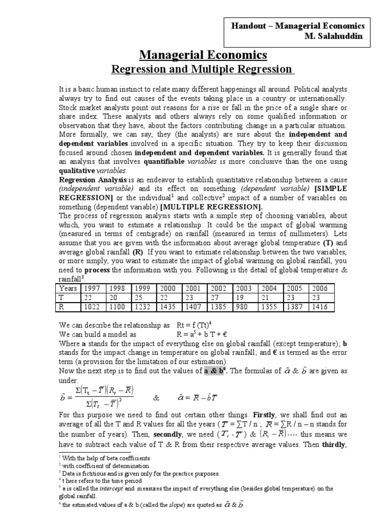 Understanding Regression Analysis in Economics | PDF | Statistical ...