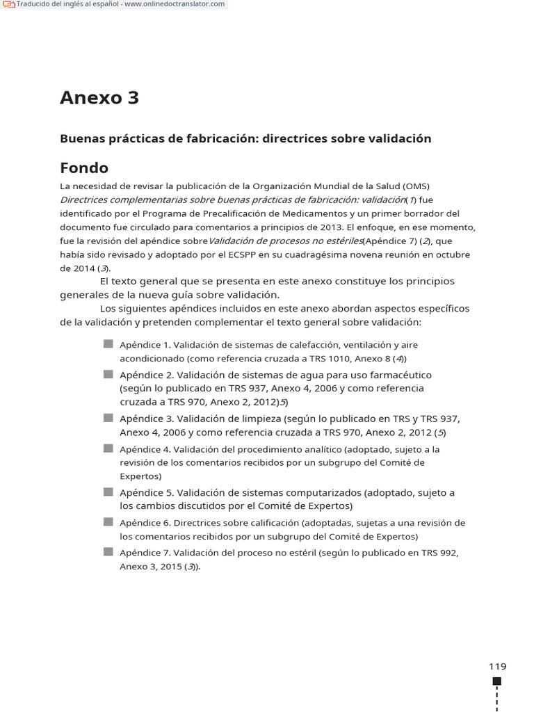 Anexo 3 Validación OMS 53 2019.en - Es | PDF | Calibración | Sistema