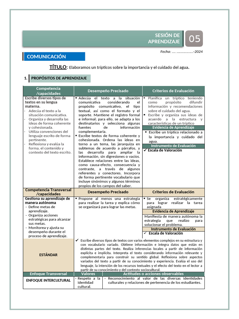 5 P3 SEM2 S5 COM-SESION (Triptico | PDF | Aprendizaje | Conocimiento