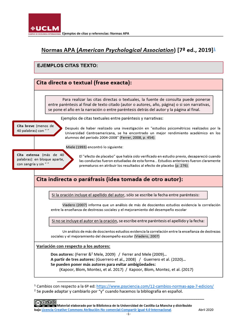 Normas APA BUCLM 7ed | PDF | Estilo apa