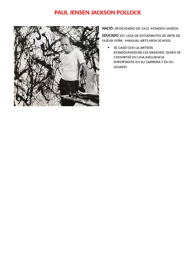 Paul Jensen Jackson Pollock | PDF