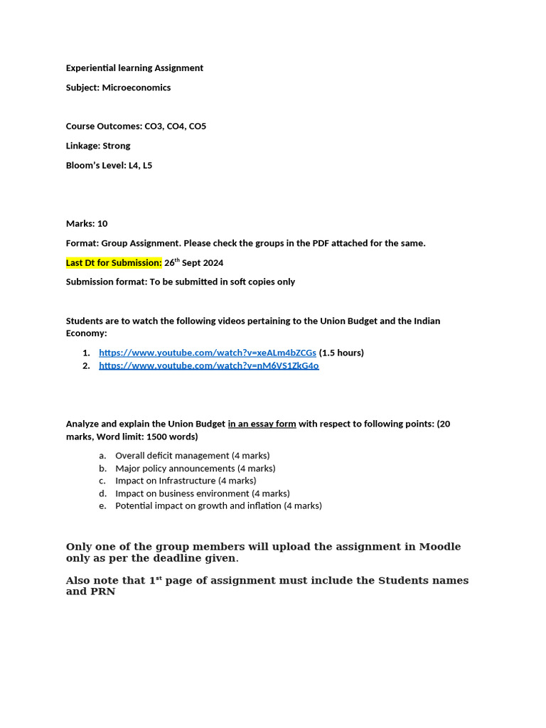 Microeco Exp Learning Assignment | PDF