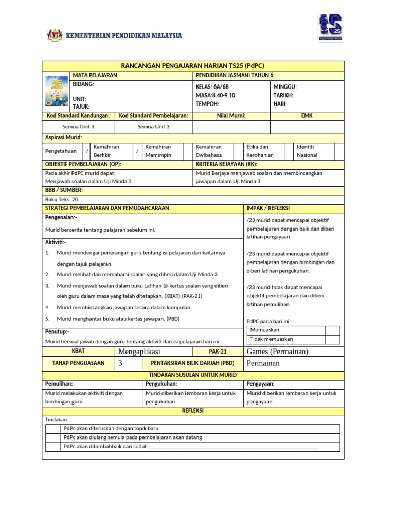 RPH PJ THN 6 TS25 (17) M20 | PDF