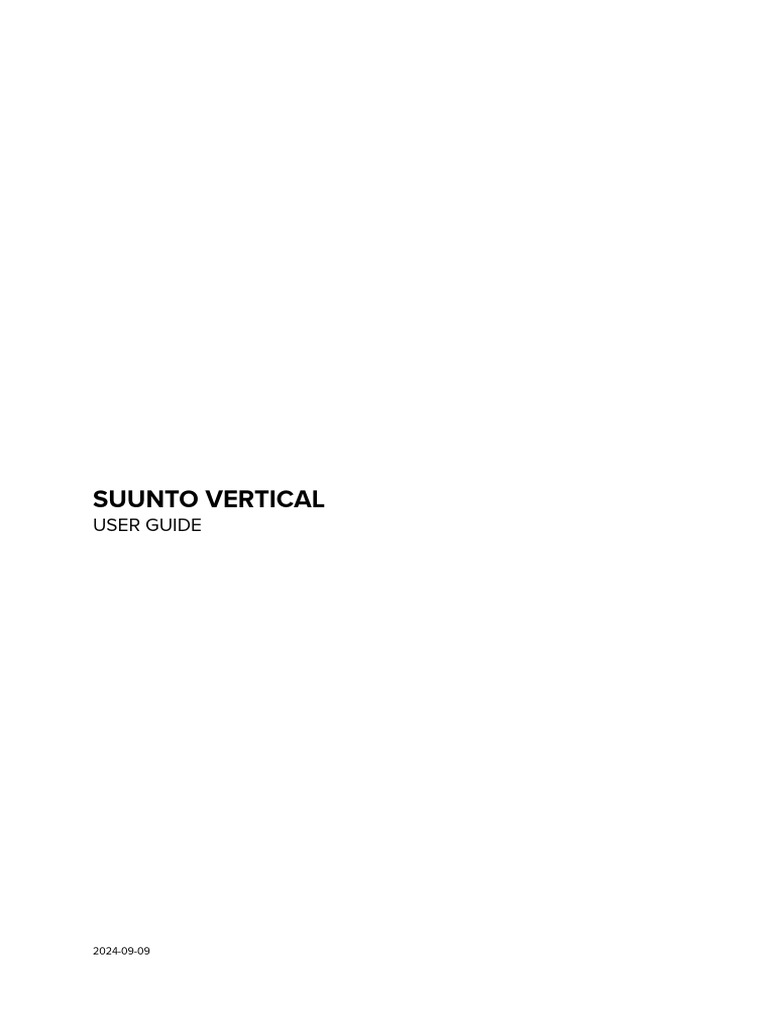 Suunto Vertical UserGuide EN | PDF | Menu (Computing) | Bluetooth